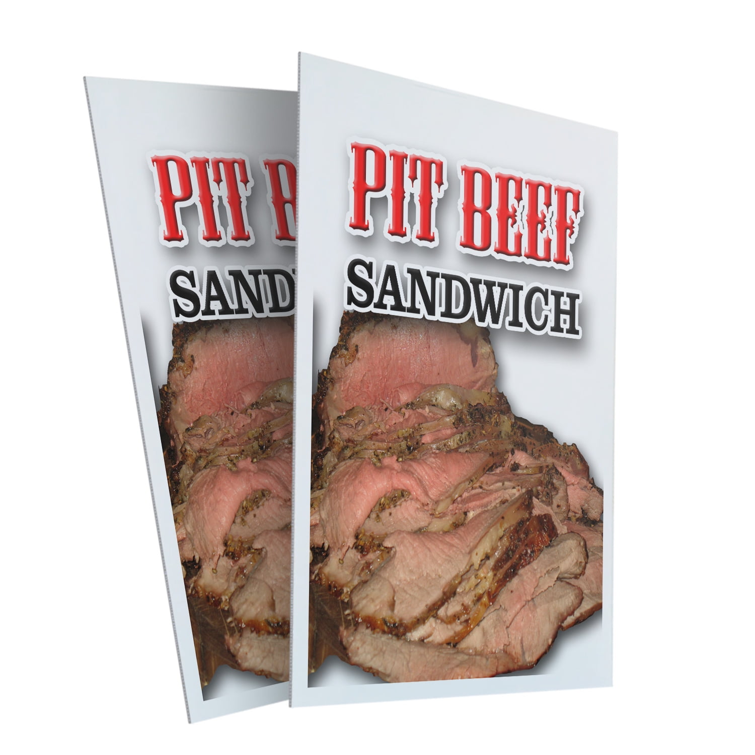 Pit Beef Sandwich (2-PACK) 24" x 36" Plastic Signs | Sign Insert 4mm ...