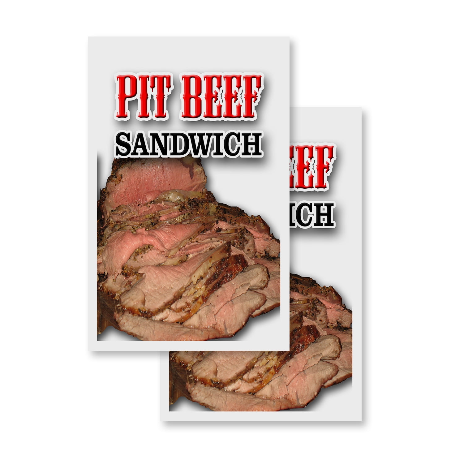 Pit Beef Sandwich (2-PACK) 24" x 36" Vinyl Decals | Sign Insert Peel ...