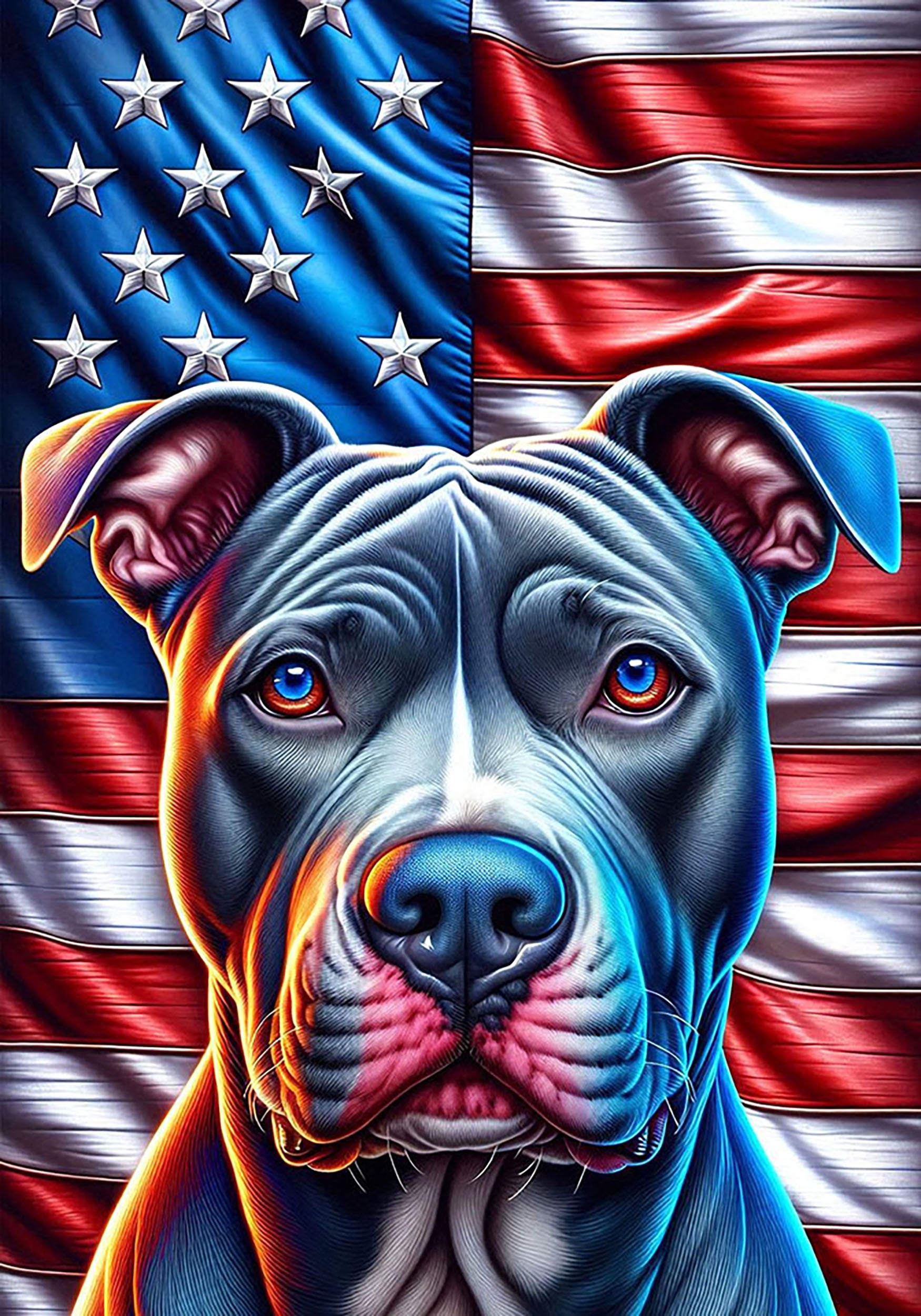 Pit Blue Blue - Best of Breed DCR Patriotic III Outdoor Garden Flag ...