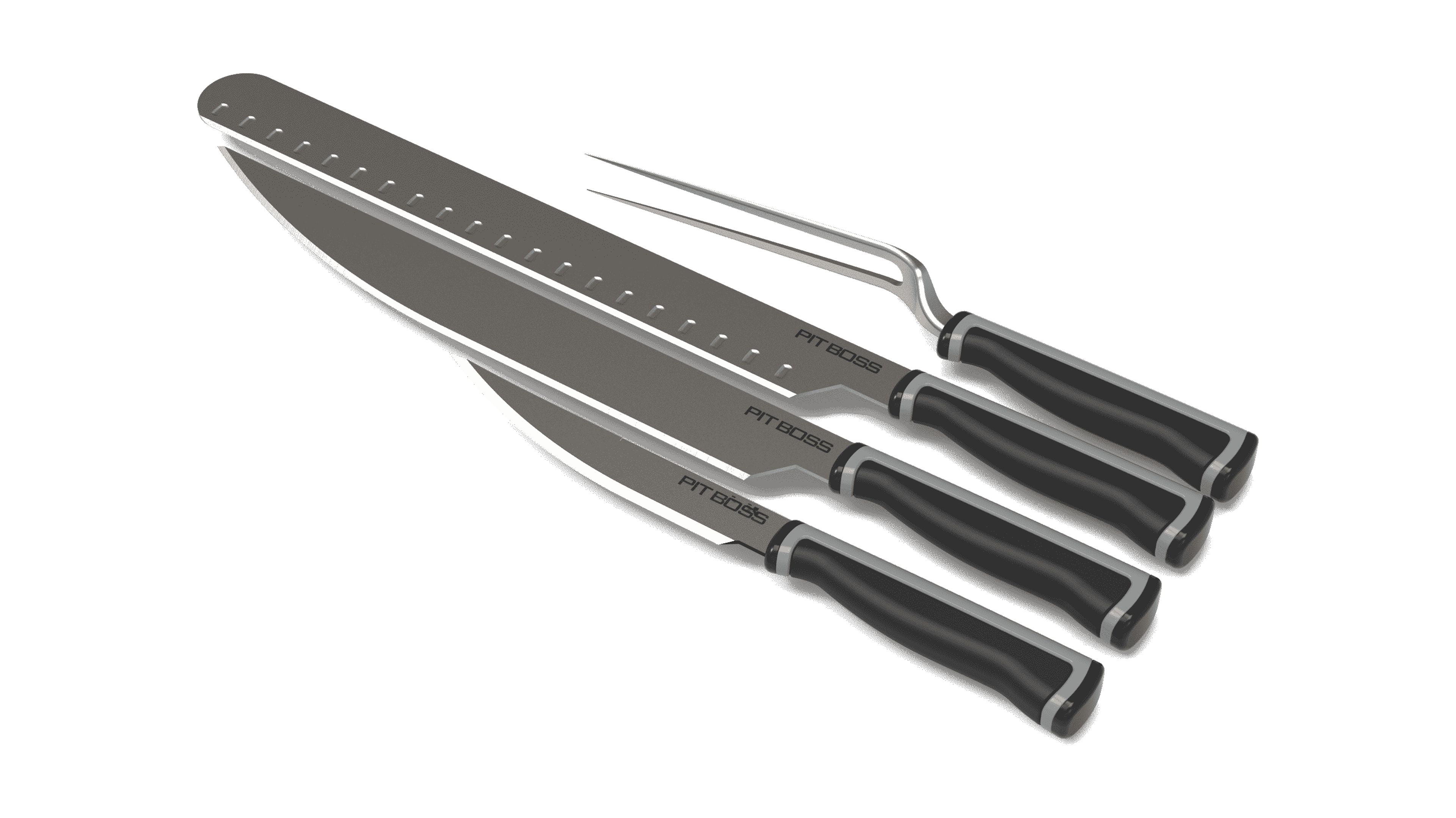 Pit Boss Essential 4 Piece BBQ Knife Set: Carving, Brisket Knives ...