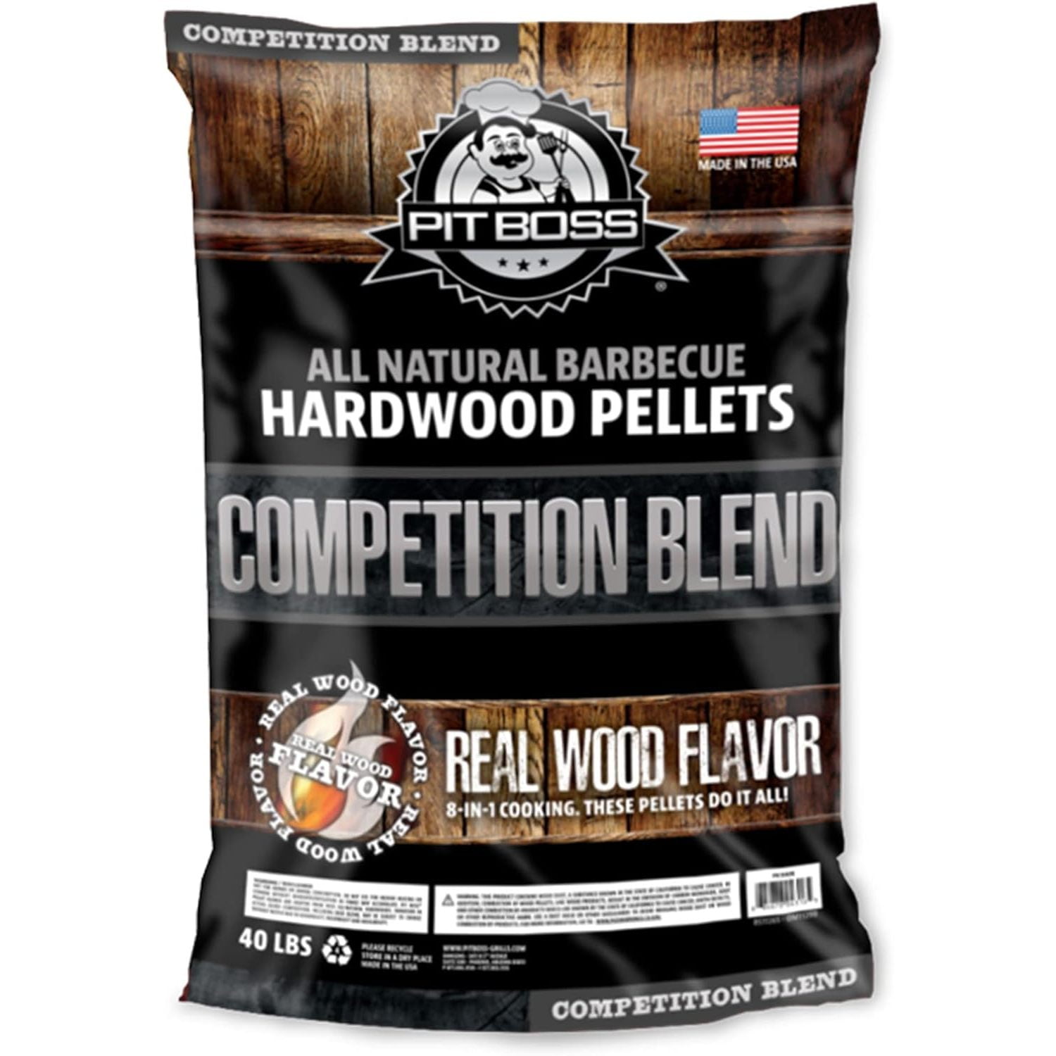Pit Boss 55435 40 Pound Package BBQ Wood Pellets for Outdoor Pellet ...