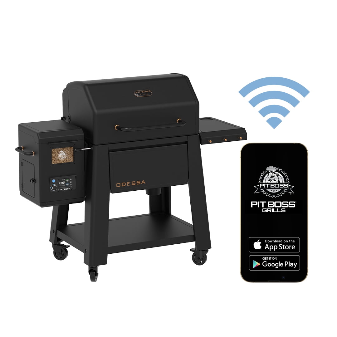 Pit Boss Pellet Smoker, Odessa 1250 Square Inch Wood Fired Pellet Grill ...