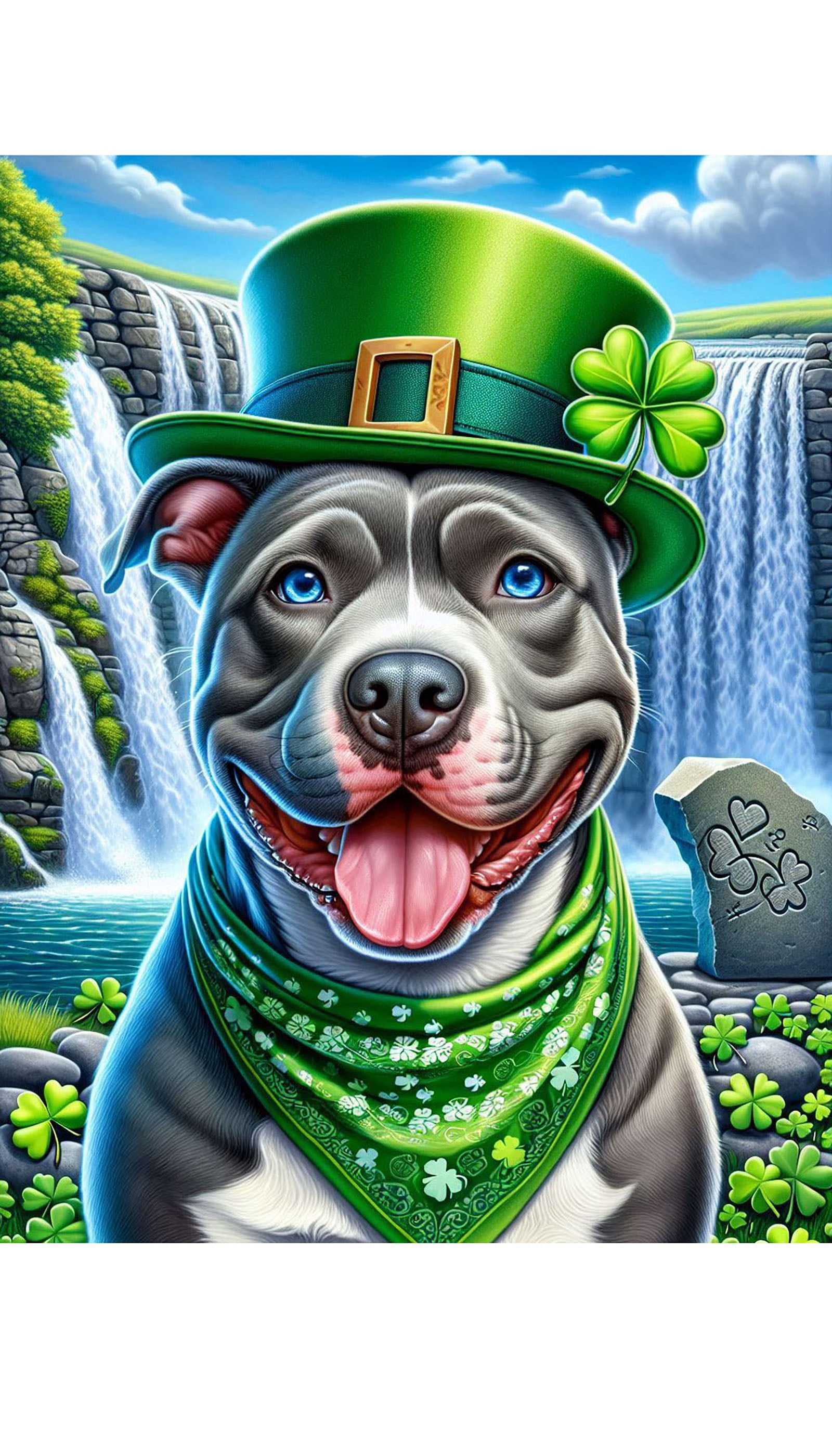 Pit Bull Blue - Best of Breed DCR Saint Patricks Day House Flag 28" x ...