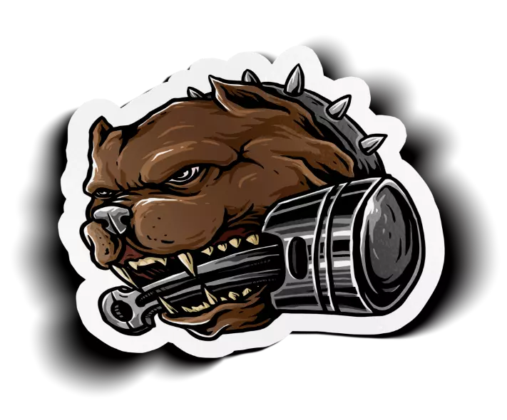 Pit Bull Dog Piston Auto Mechanic Sticker For Tumblers, Laptop Phone ...