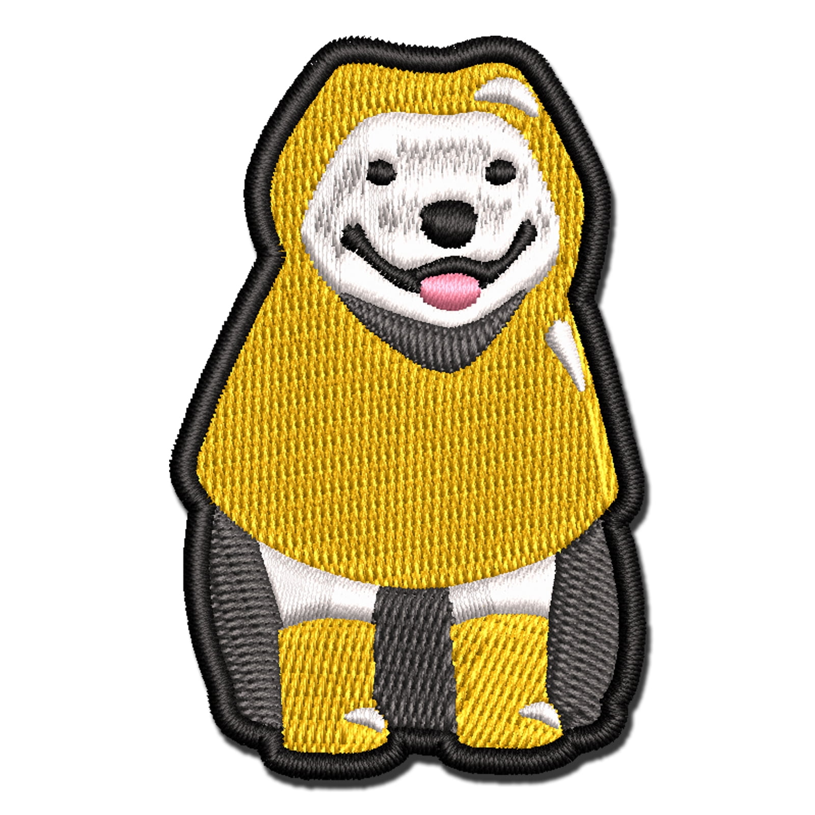 Pit Bull Dog Raincoat Poncho Applique Multi-Color Embroidered Iron-On ...