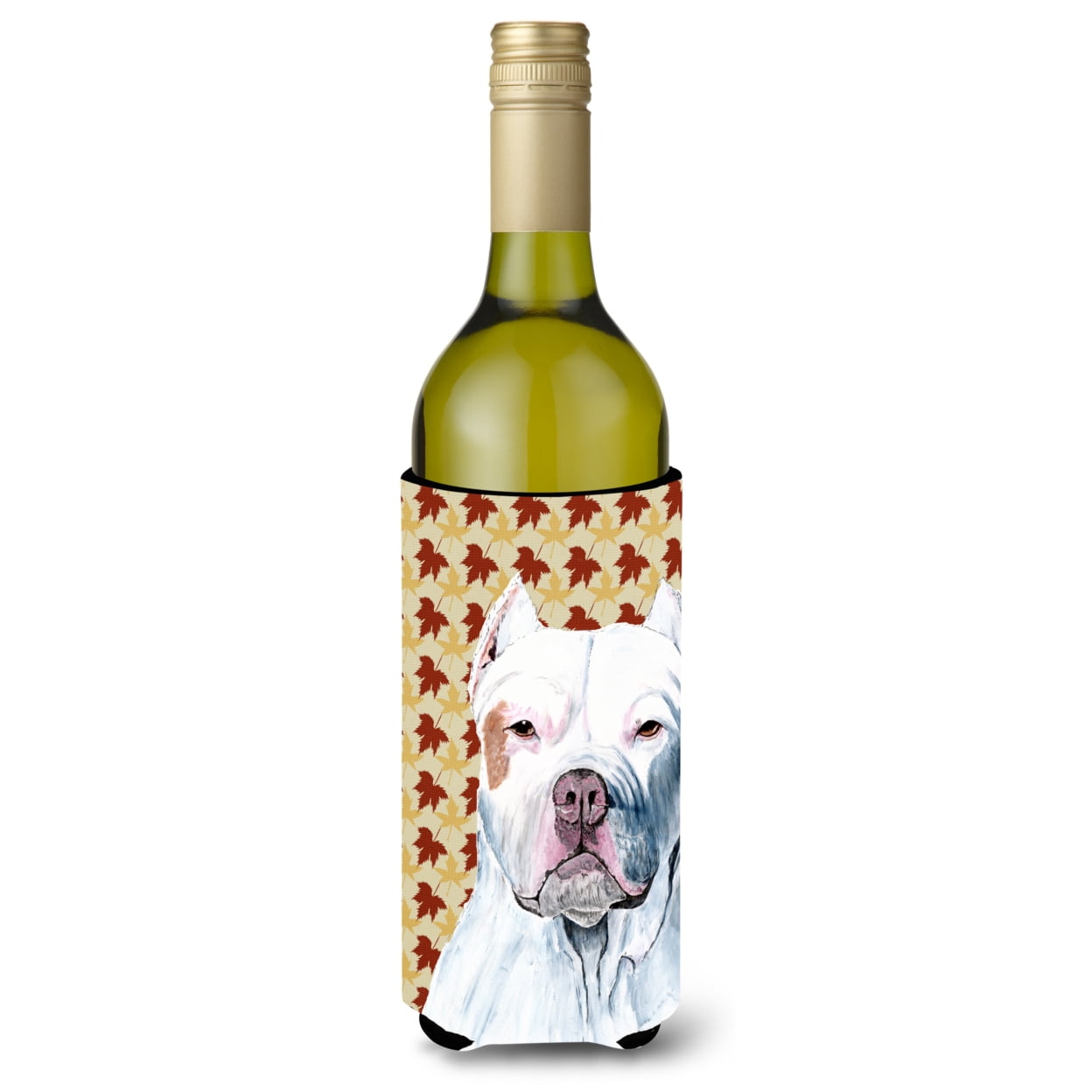 Pit Bull Fall Leaves Portrait Wine Bottle Hugger - Walmart.com