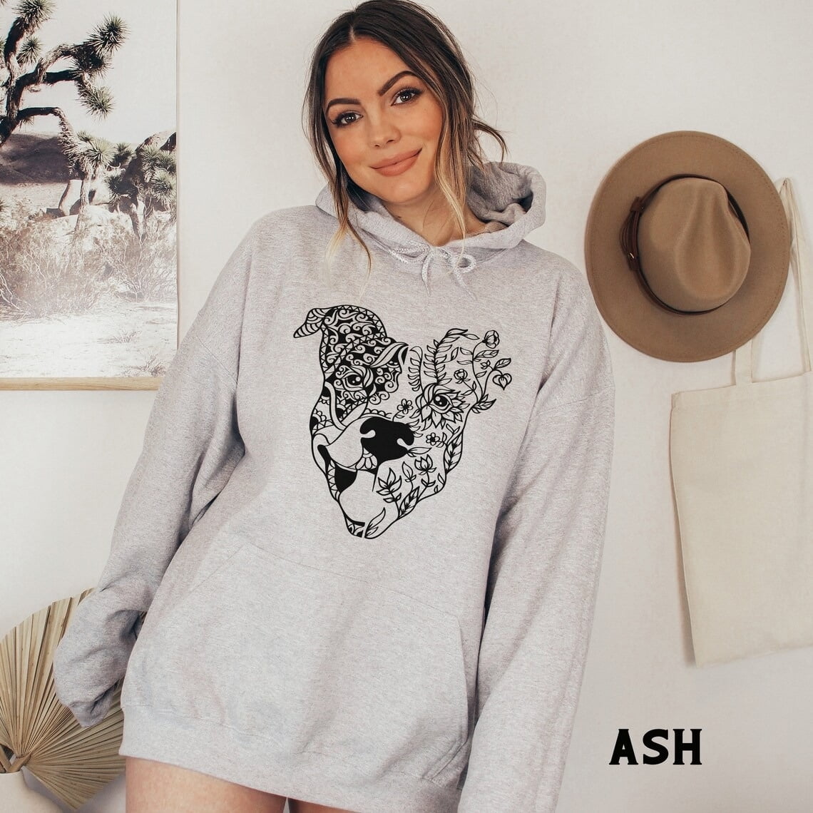 Pit Bull Flower Mama Hoodie Pitbull Mom American Pitbull Rescue Lover ...