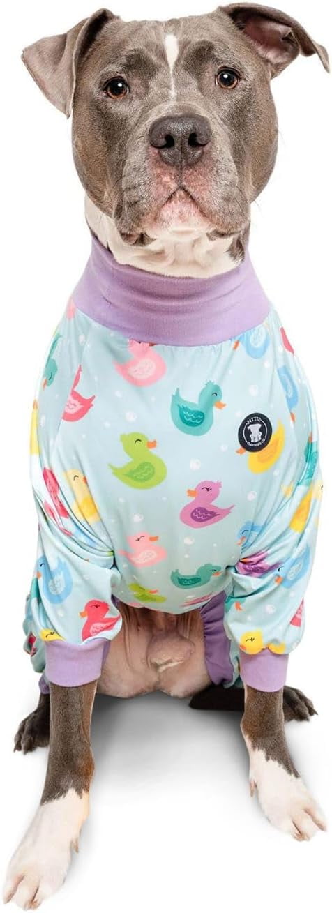 Pit Bull Pajamas for Dogs, Full Coverage Onesie for Pitbulls - Medium ...
