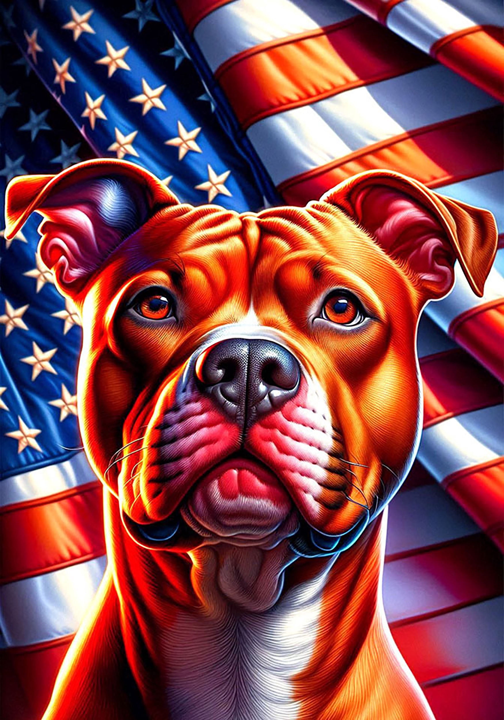 Pit Bull Red - Best of Breed DCR Patriotic III Outdoor Garden Flag ...