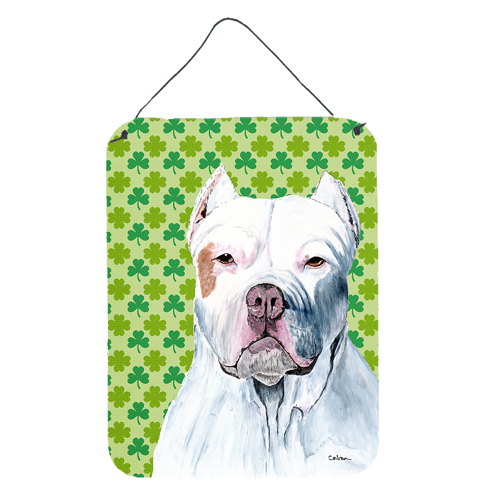 Pit Bull St. Patricks Day Shamrock Portrait Wall or Door Hanging Prints ...