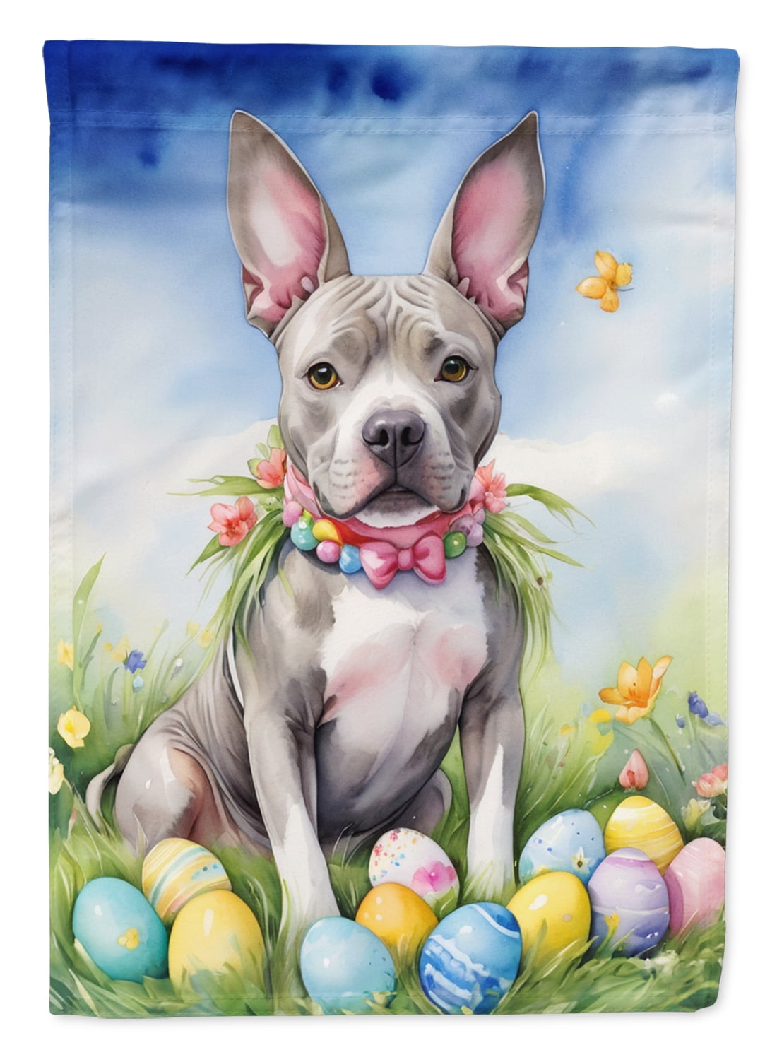 Pit Bull Terrier Easter Egg Hunt House Flag 28 in x 40 in - Walmart.com