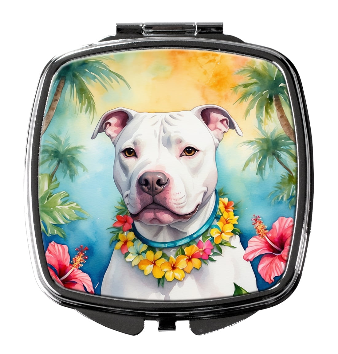 Caroline's Treasures Pit Bull Terrier Luau Compact Mirror - Durable ...