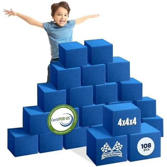 Pit Cubes/Blocks 108 pcs. (Blue) 4" x4" x4" Flame Retardant Pit Foam ...