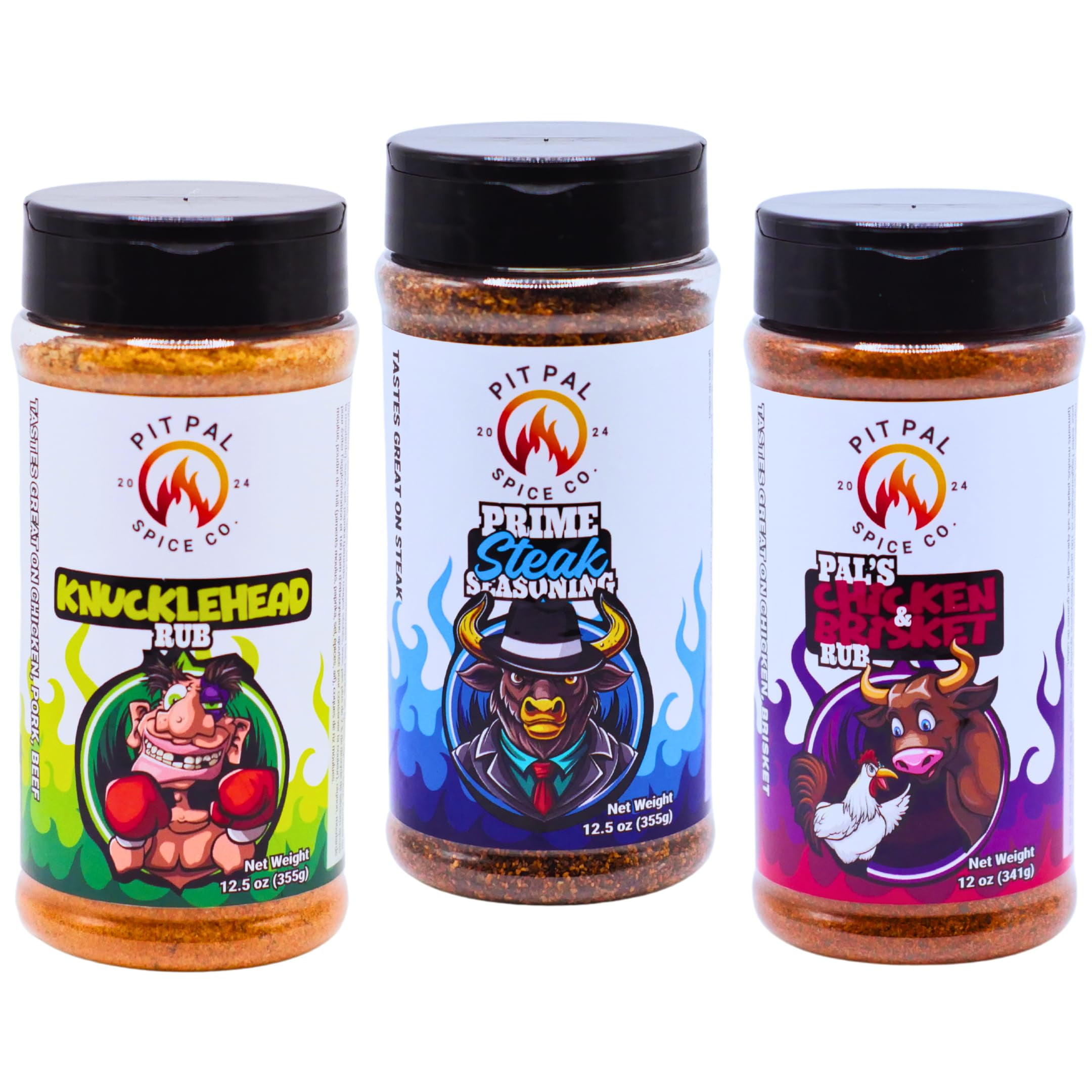Pit Pal BBQ Seasoning AKF18 Trio - 3 XL KnuckleHead All-Purpose (Sweet ...