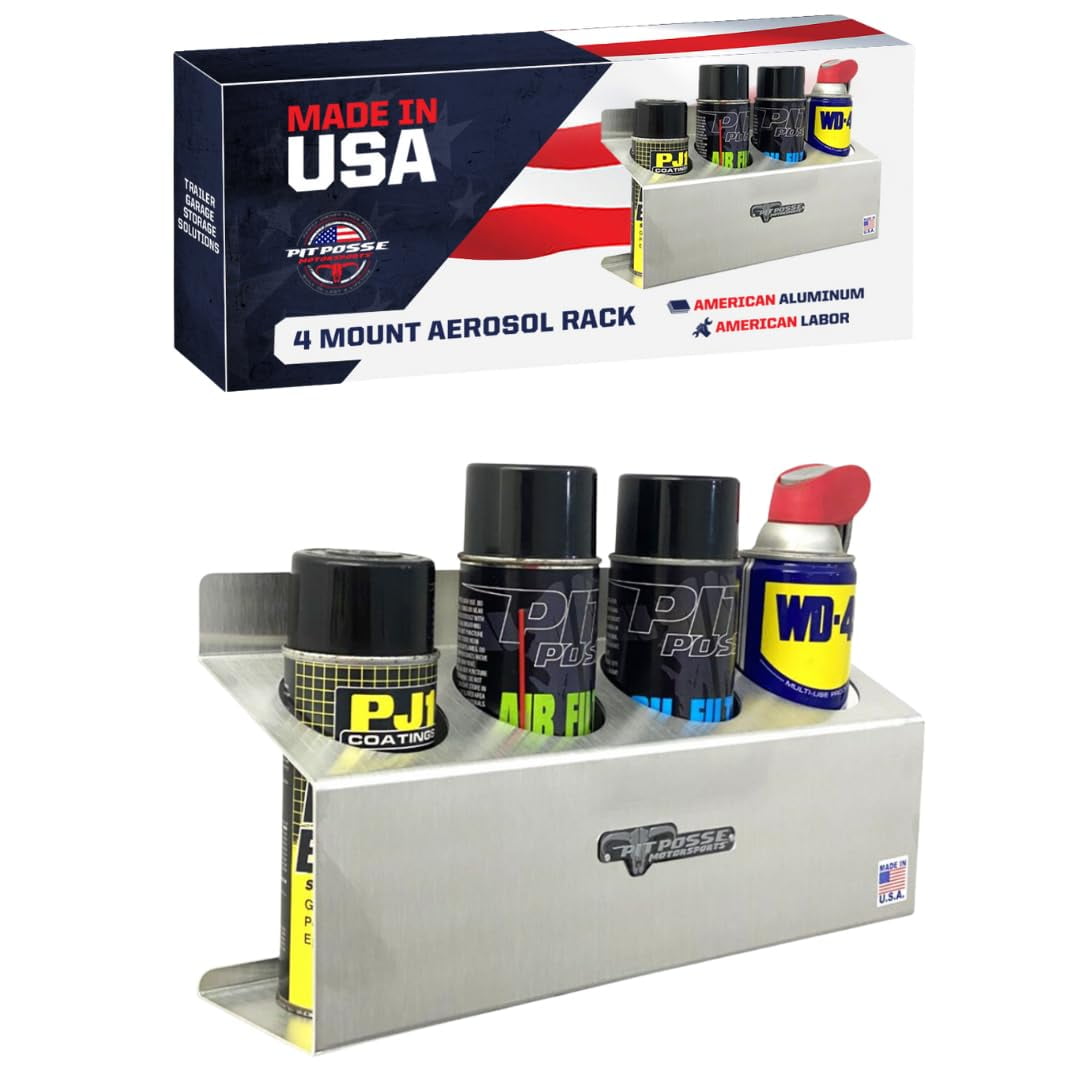 Pit Posse 303 Four Bottle Aerosol Spray Can Rack Shelf Holder 15.5 ...