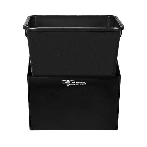Pit Posse 453BK Refuse Container Bin and Aluminum Trash Can Holder Set ...