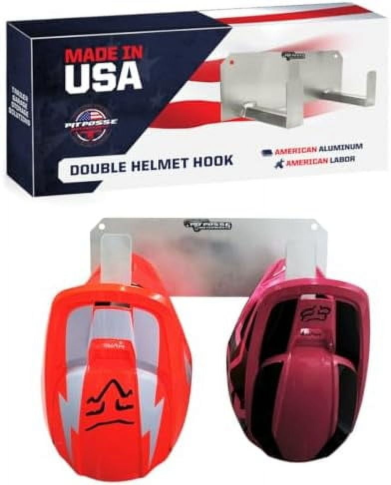Pit Posse PP125 Dual Helmet Rack Holder Enclosed Race Trailer Garage ...