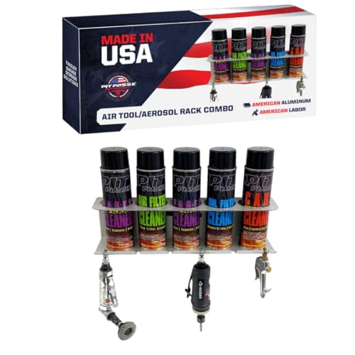 Pit Posse PP3353 Pneumatic Tool Holder Aerosol Rack Combo-Made in USA ...