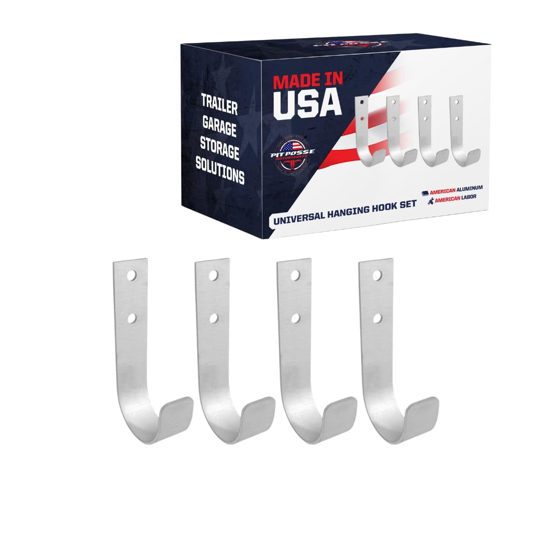 Pit Posse PP3361 4 Pack Garage Hooks Heavy Duty Utility Organizers ...