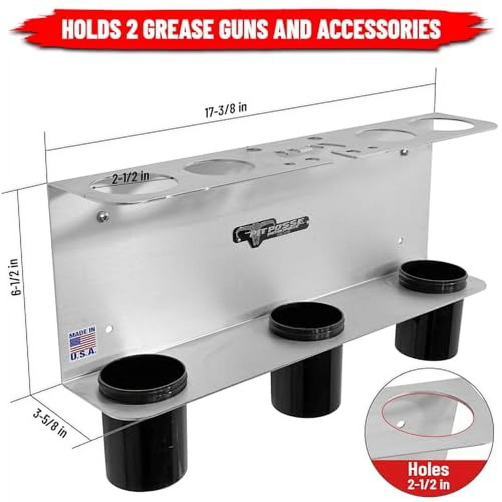 Pit Posse PP3363 Hand Grease Gun Tube Holder Rack - Made in USA - Holds ...