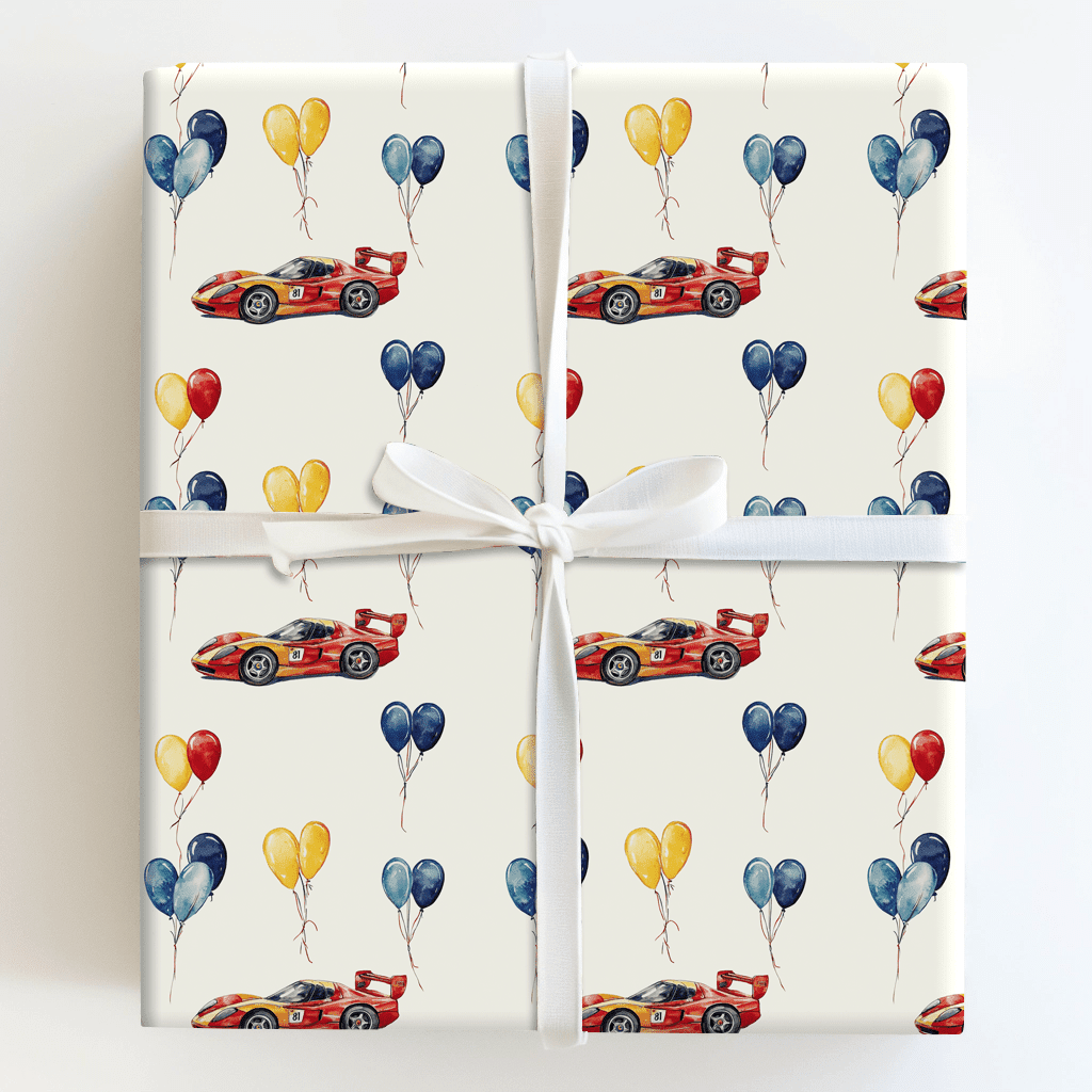Pit Stop Party - Christmas Wrapping Paper Roll - Gift Wrap for Holidays ...