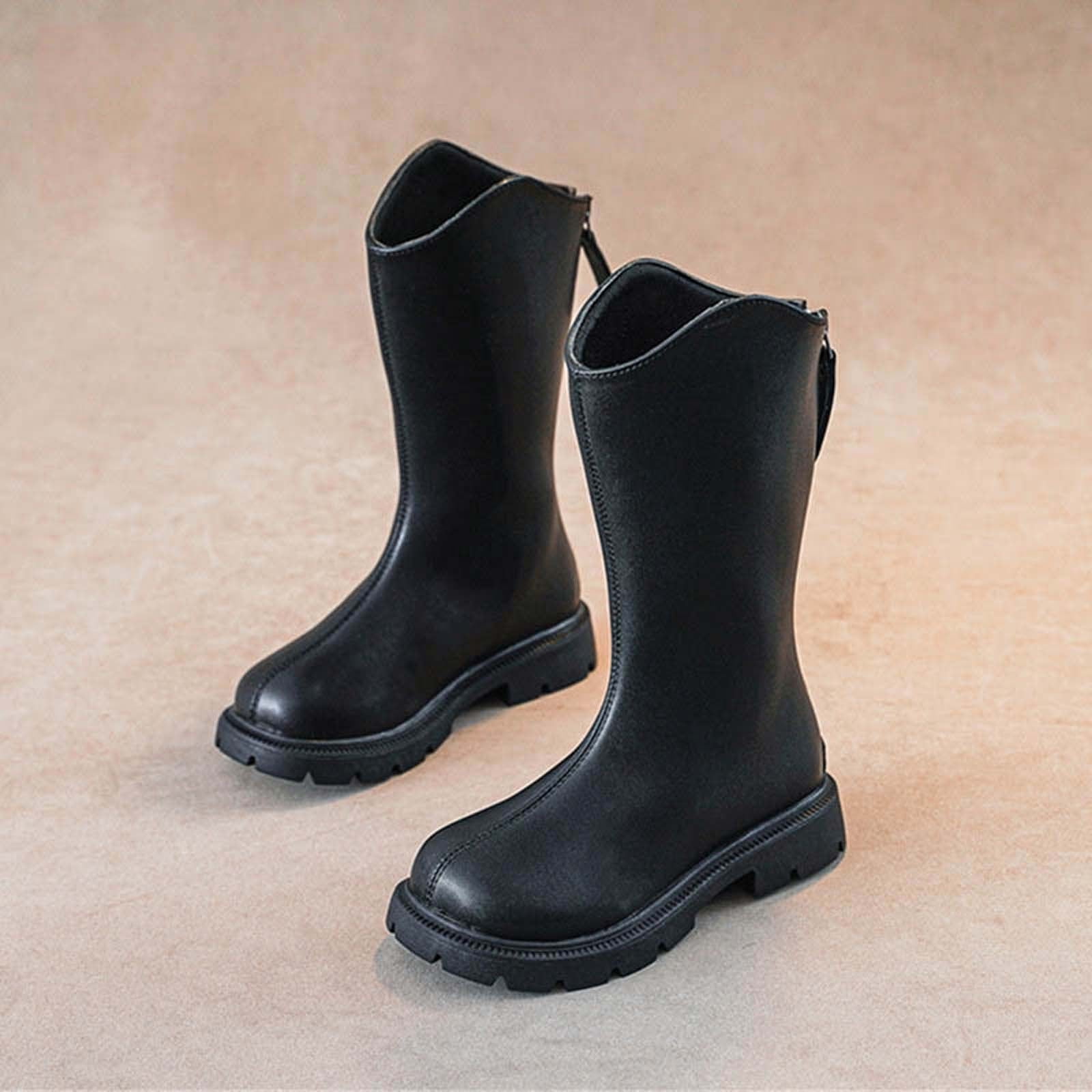 Up to 65% off Pitauce Girls Leather Boots Waterproof Anti Slip Back ...