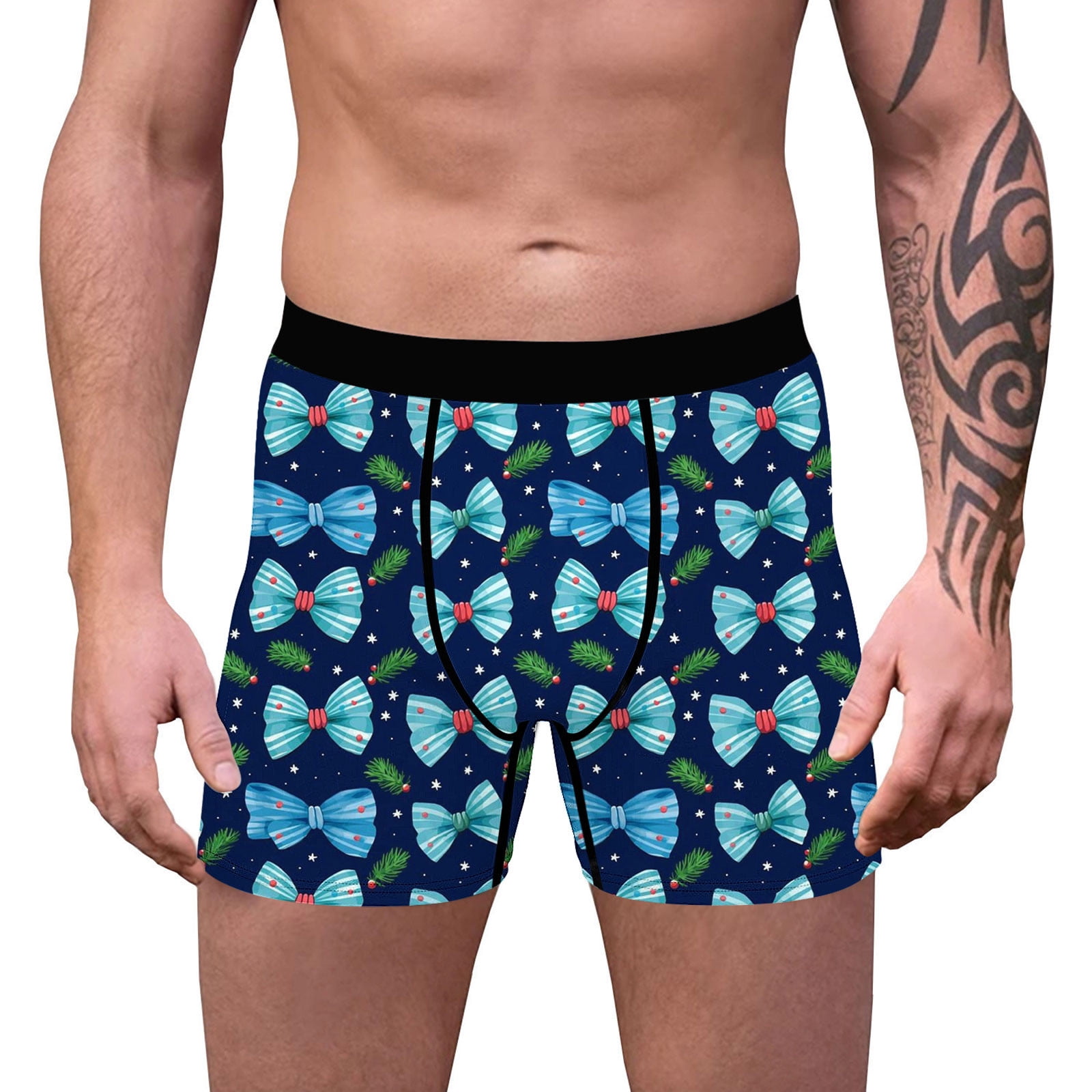 Pitauce Mens Christmas Boxer Underwear Funny Holiday Boxers Ugly Xmas ...