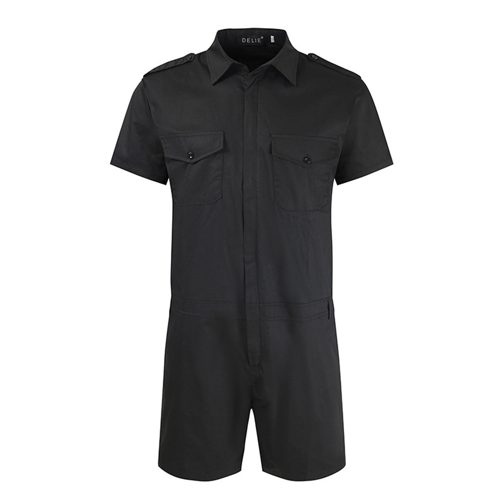 Pitauce Mens Zip Front Shorts Overalls Short Sleeve One Piece Coveralls ...