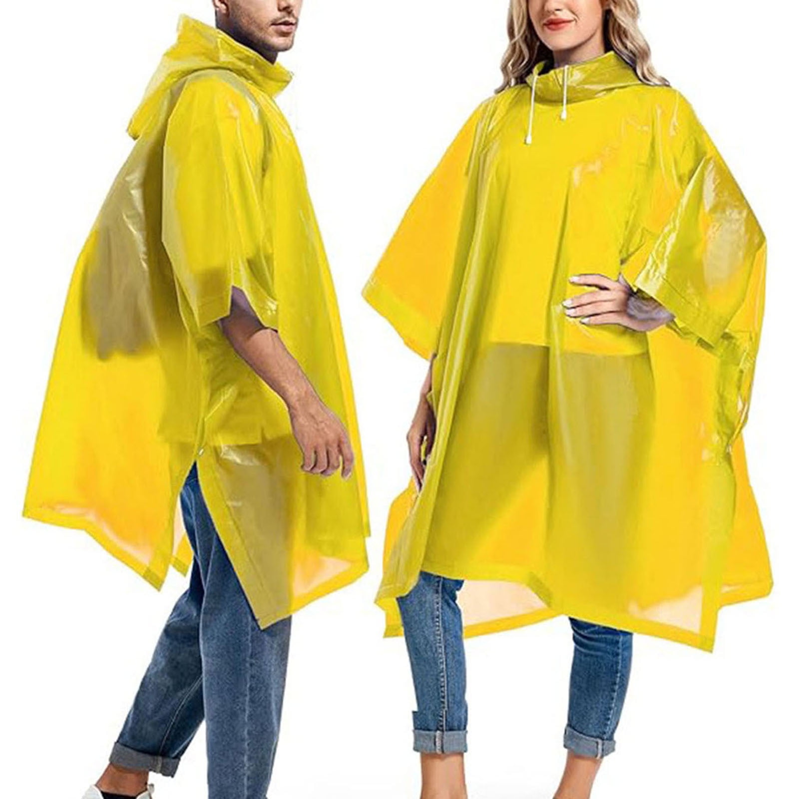 Pitauce Reusable Rain Ponchos for Adults, Emergency Portable Raincoats ...