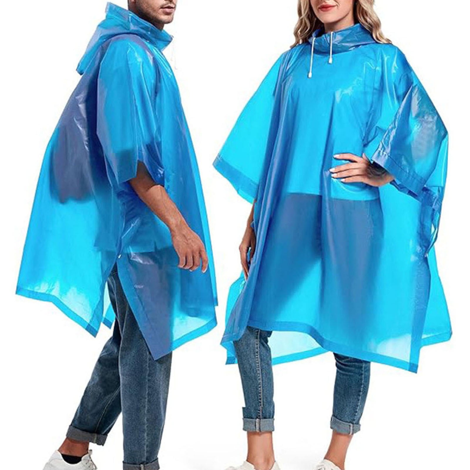 Pitauce Reusable Rain Ponchos for Adults, Emergency Portable Raincoats ...
