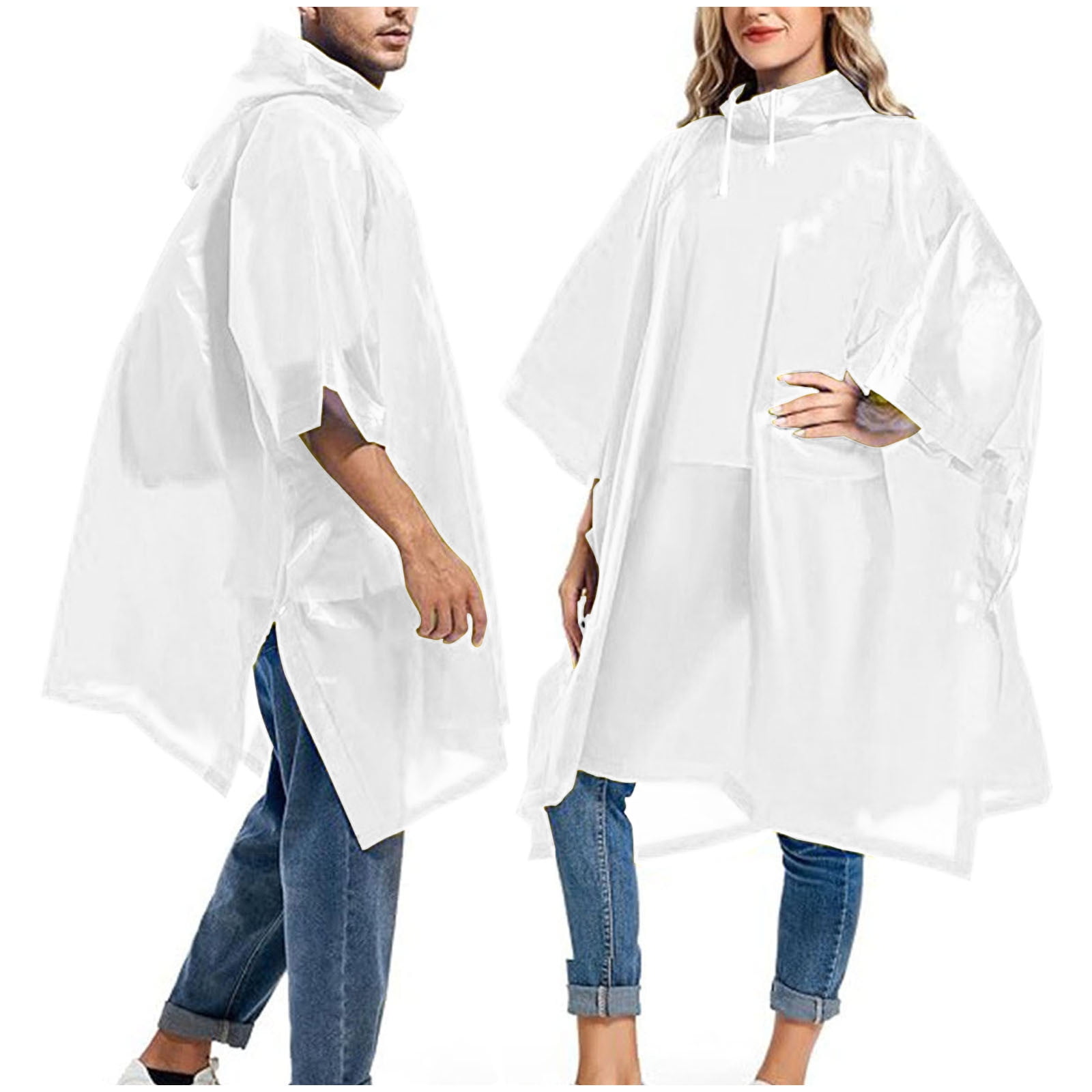 Pitauce Reusable Rain Ponchos for Adults, Emergency Portable Raincoats ...