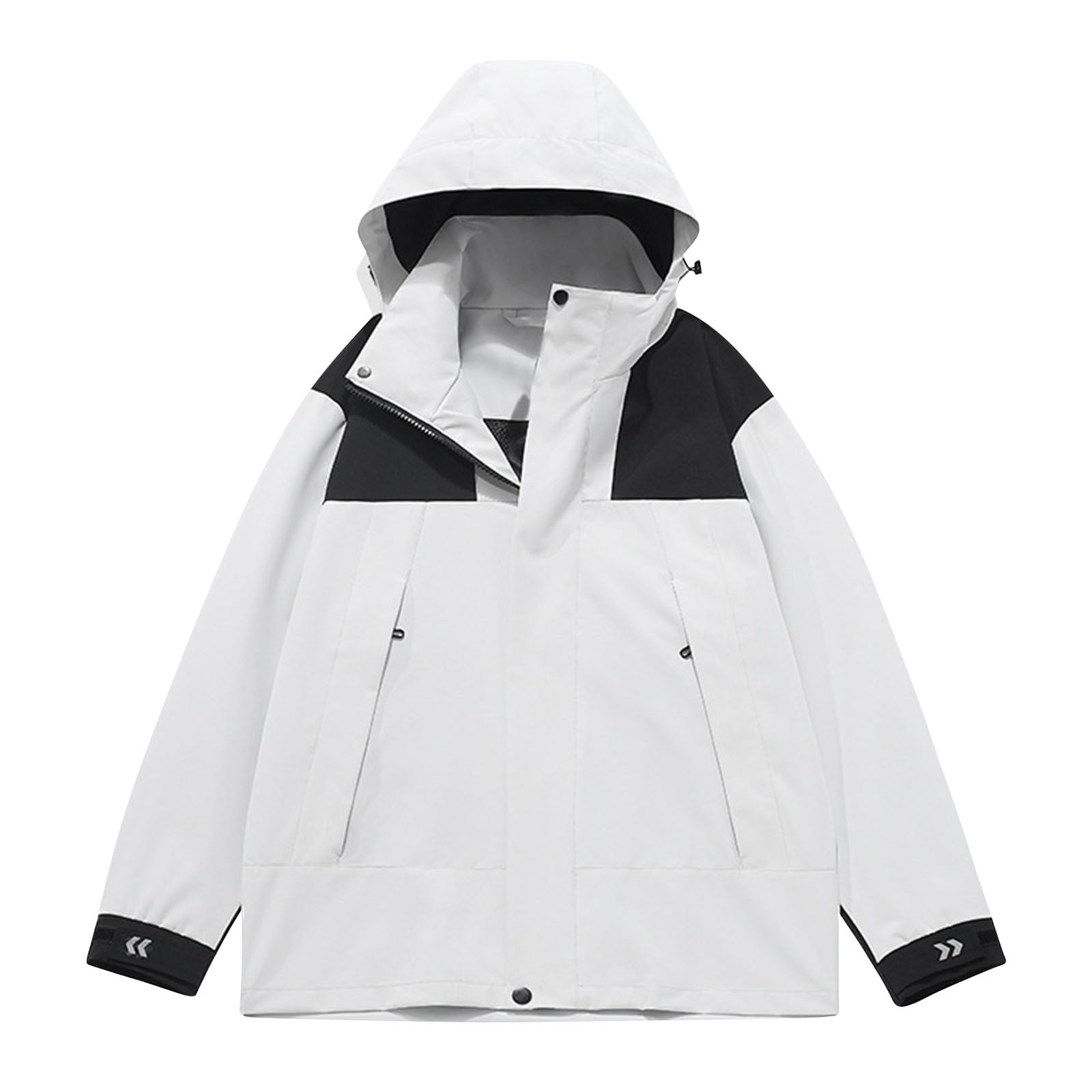 Pitauce Womens Color Block Hooded Rain Jacket Waterproof Breathable ...