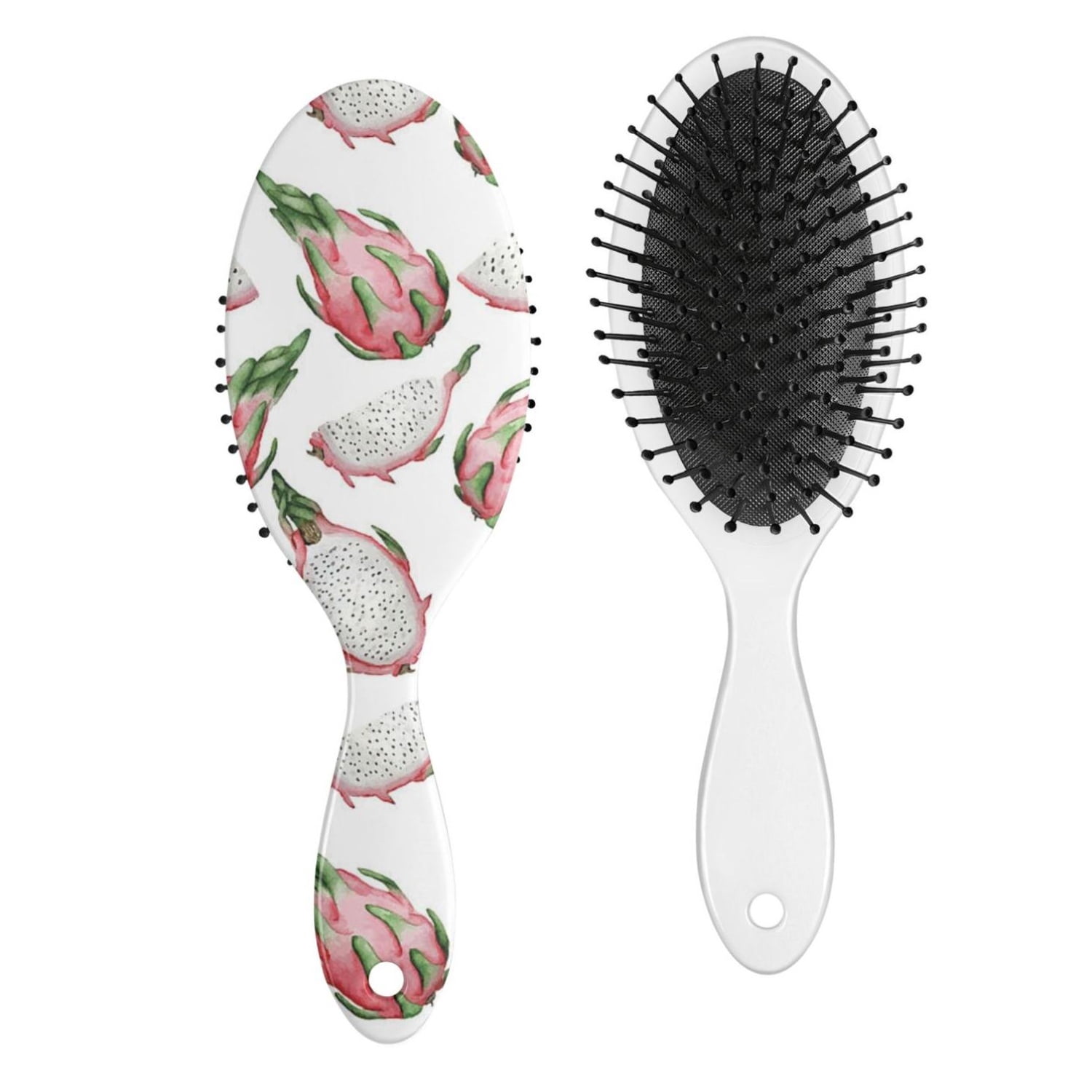 Pitaya Dragon Fruit Print Round-Tip Bristles Hair Brush - Gentle ...