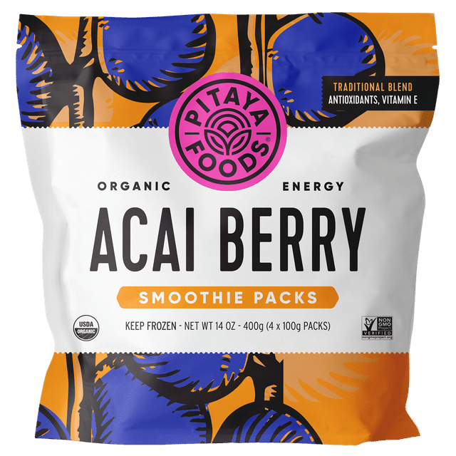 Pitaya Foods Frozen Organic Acai Fruit Smoothie Mix, 14 oz, 4pk ...