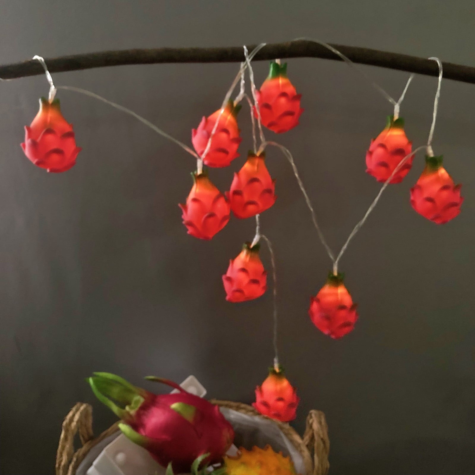 Pitaya Shape String Lights 1.65M 10LEDs Battery Powered Fruit Night ...