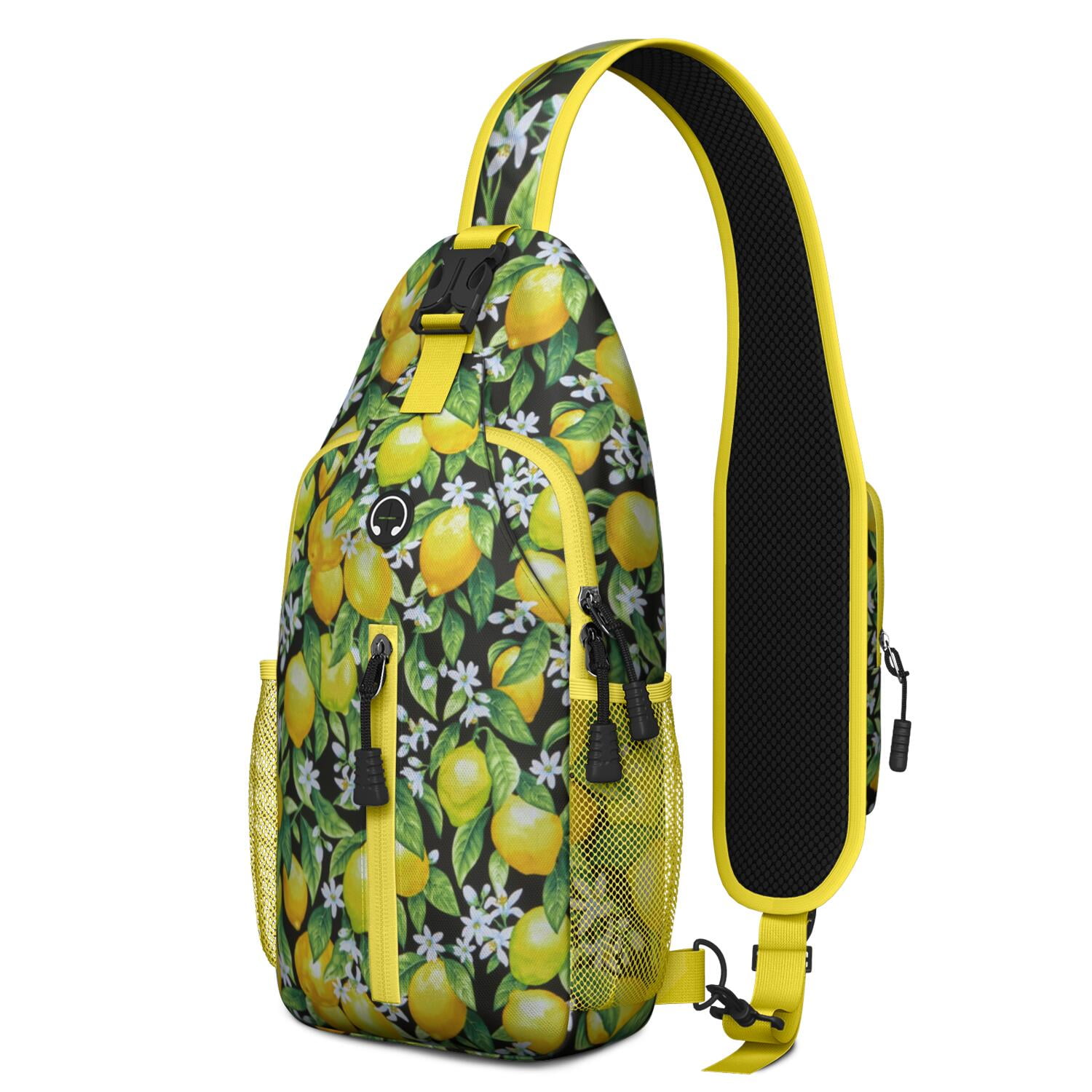 Pitaya Sling Backpack with Cute Tropical Dragon Fruit Print – Water-Resistant Crossbody Shoulder ...
