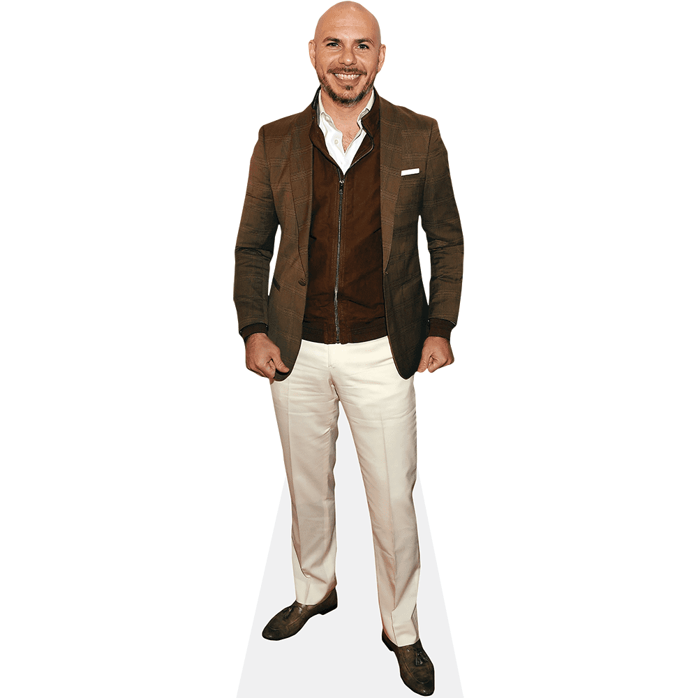 Pitbull (Brown Jacket) Mini Cardboard Cutout Standee - Walmart.com