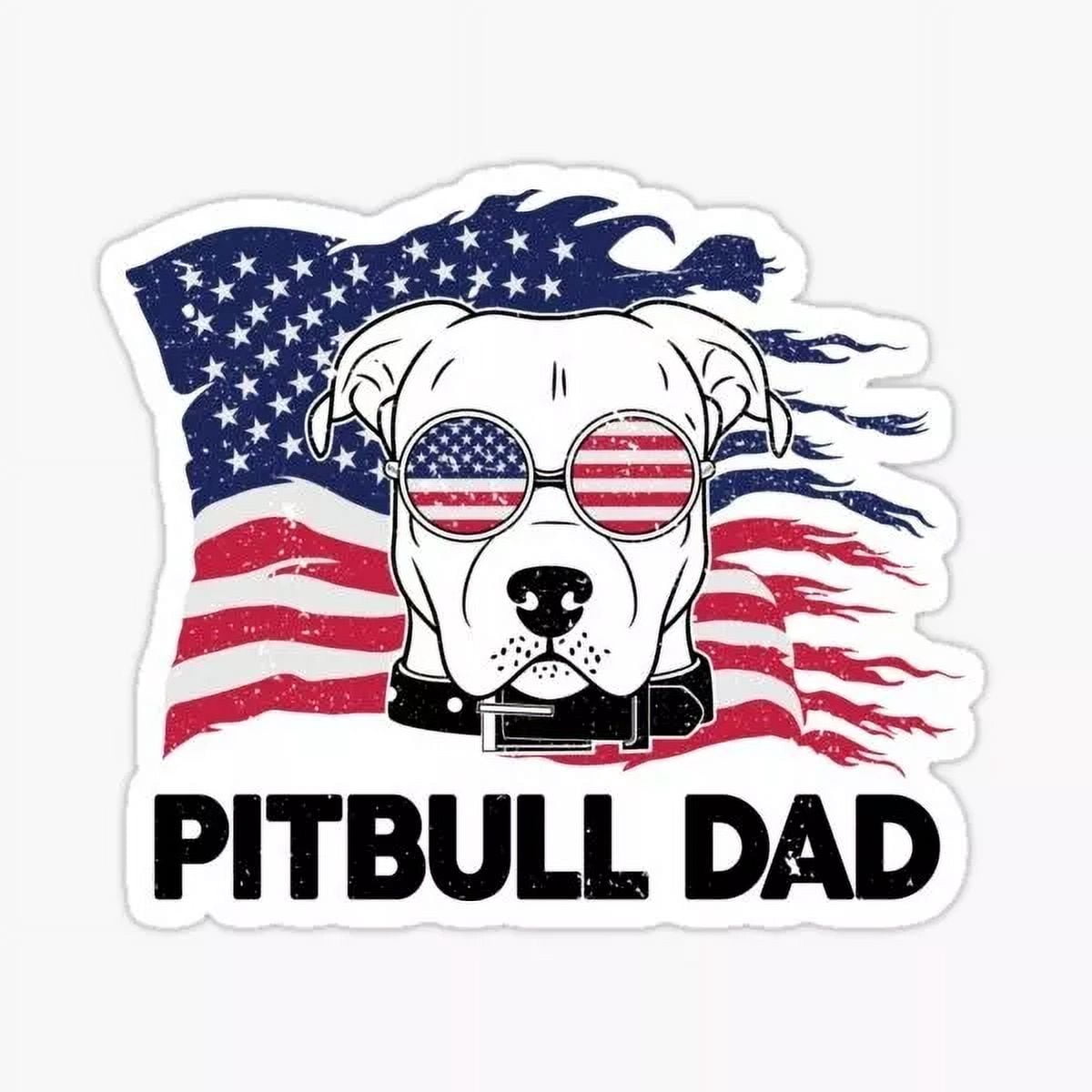 Pitbull Dad Dog Lover Pup American Father'S Day Sticker Phone Decal ...
