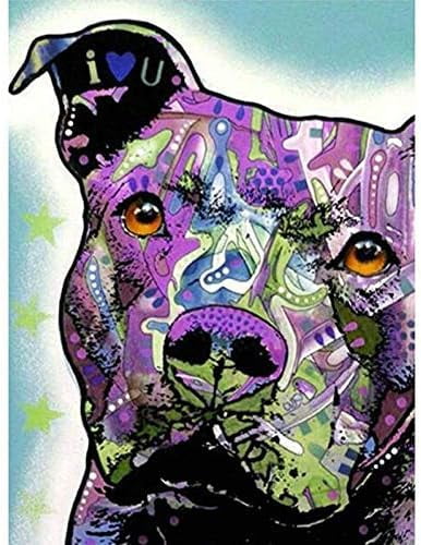 Pitbull Diamond Painting 5D Diamond Painting Art Colorful Dog Puppy ...
