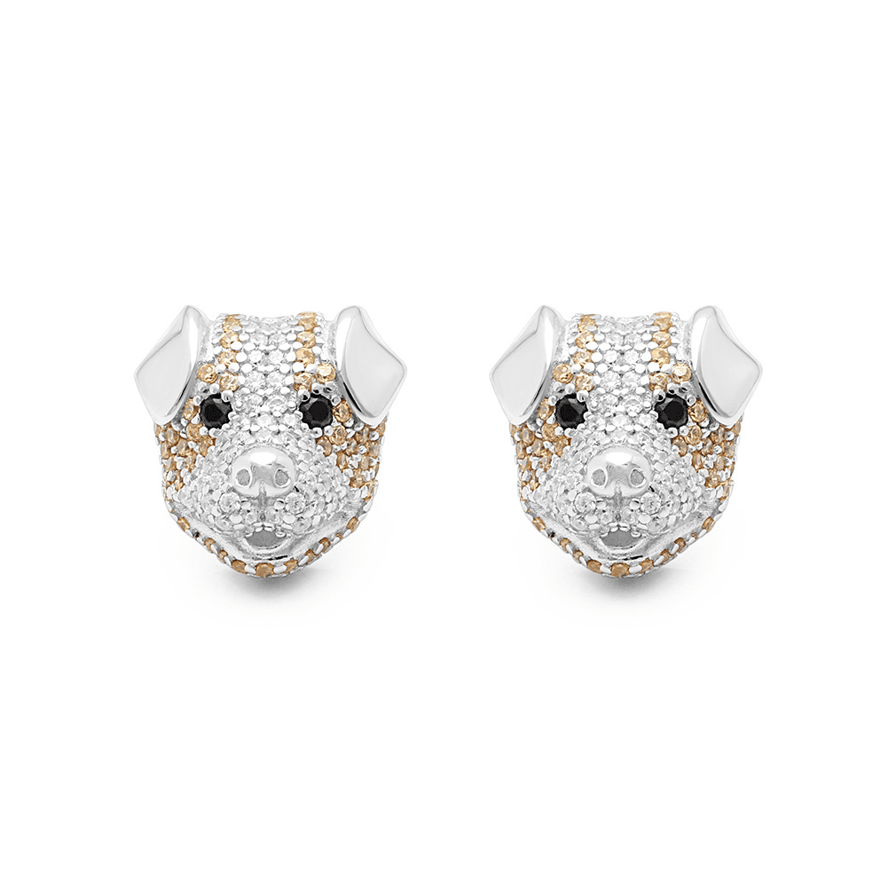 Pitbull Dog 3d Stud Earrings Sterling Silver Cz Womens by Ginger Lyne Collection - Walmart.com