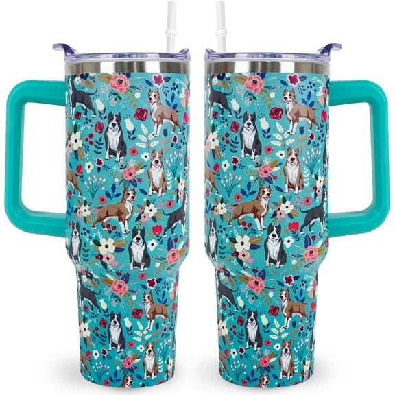 Cat Tumbler with Handle and Straw 40 oz Cat Cup Coffee Cute Funny ...
