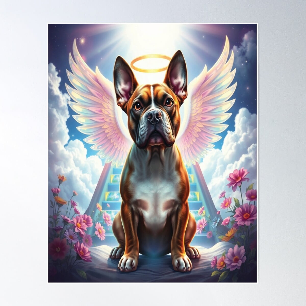 Pitbull Heavenly Embrace Poster Wall Art, Modern Wall Decor For Living ...