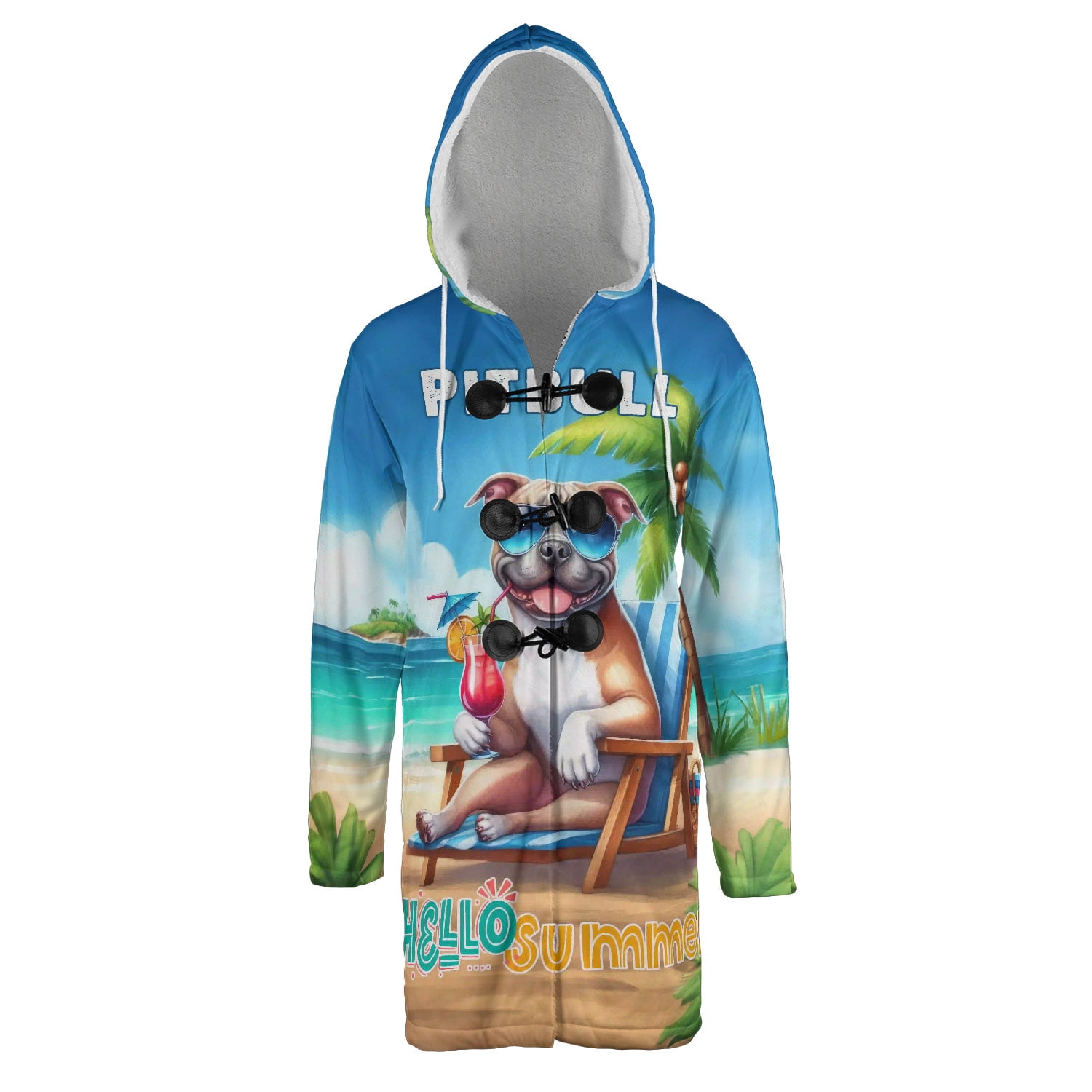 Pitbull Hello Summer Beach Theme with Sunglasses and Tropical Cocktail ...