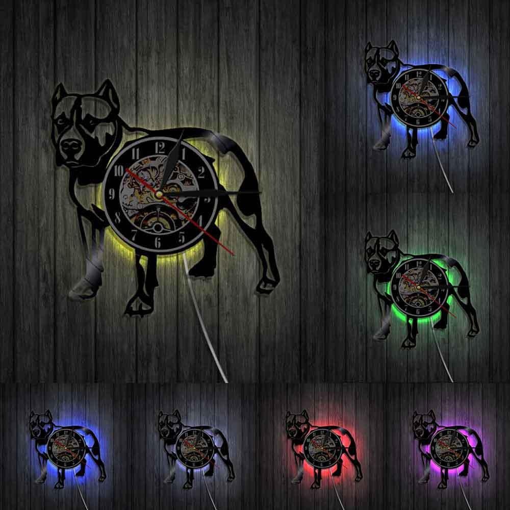 Pitbull Home Wall Decor Decorative Wall Clock Dog Breed Gifts Pitbull ...