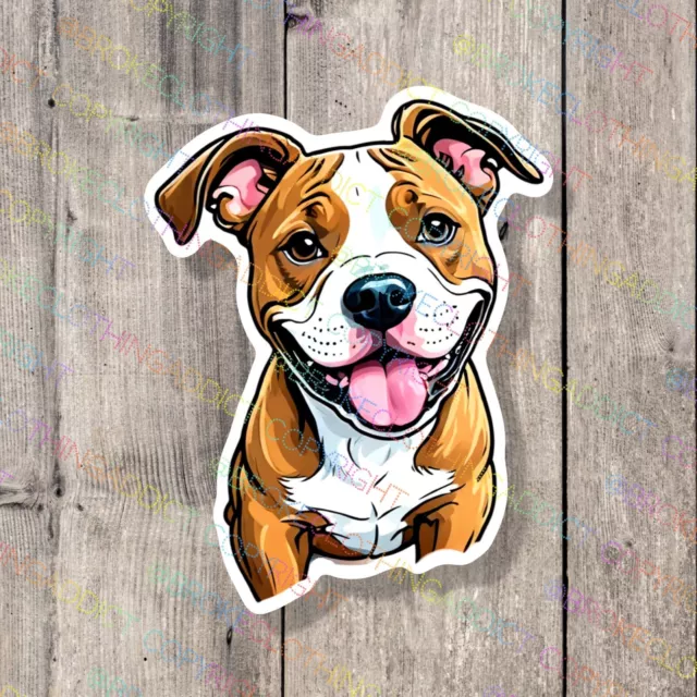 Pitbull Pit Bull Dog Cute Vinyl Sticker Laptop Water Bottle Sticker ...