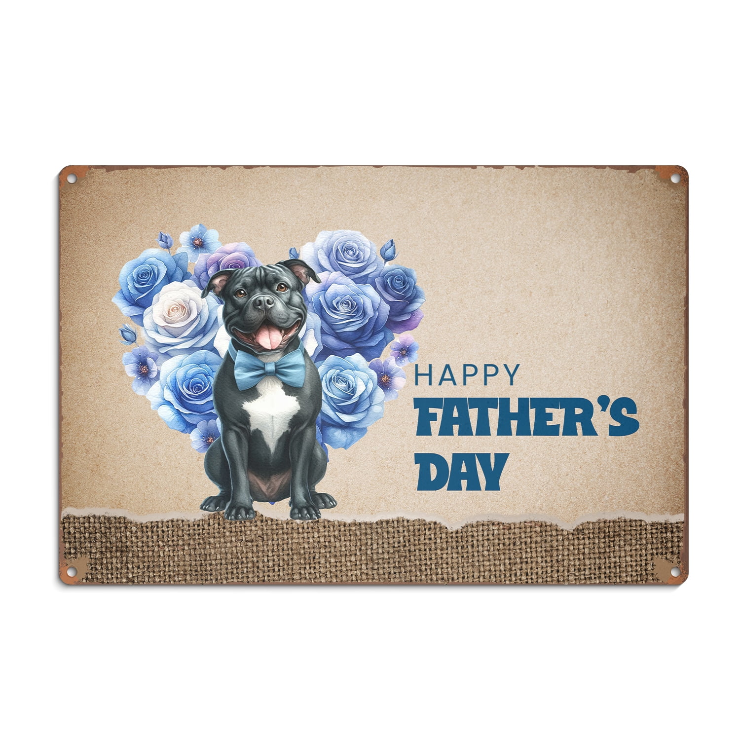 Pitbull Proud Dad Happy Father's Day Horizontal Metal Aluminum Sign ...