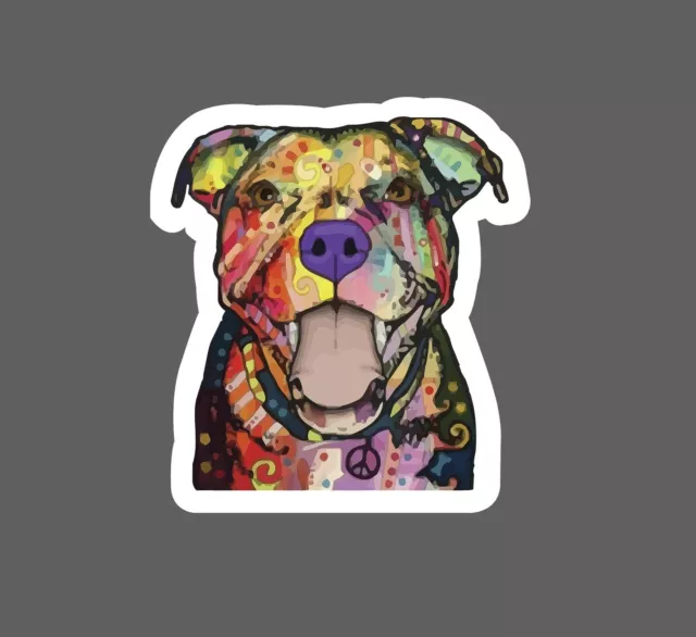 Pitbull Sticker Peace Colorful Waterproof Sticker Phone Decal Water ...