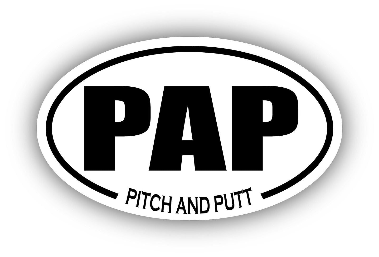 Pitch And Putt PAP Oval Bumper Sticker 3M Vinyl Decal 3 in x 5 in ...