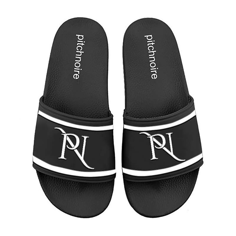 Pitch Noire Classic Stripes Slides, Casual Comfort Sandals - Walmart.com