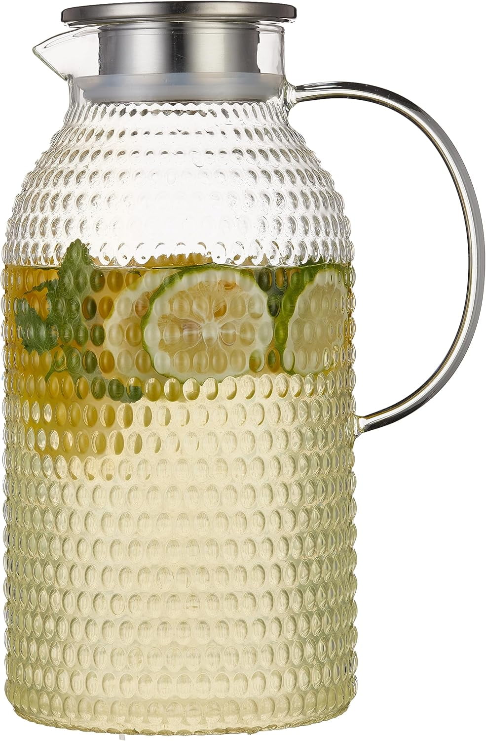 Pitcher, 100 Oz Glass Pitcher with Lid & Safe Packing, Easy Clean Heat ...